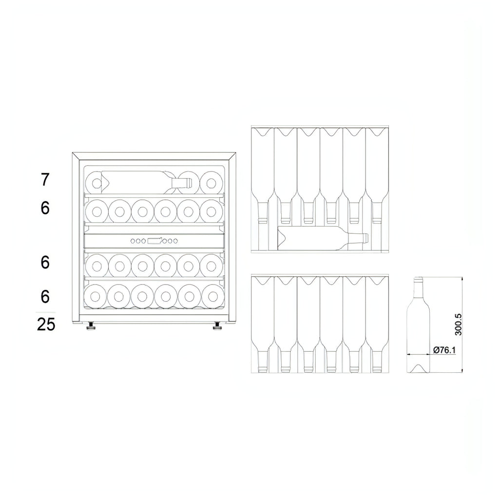 mQuvée - Integrated Wine Cooler - WineKeeper Exclusive - 25D - Push/Pu