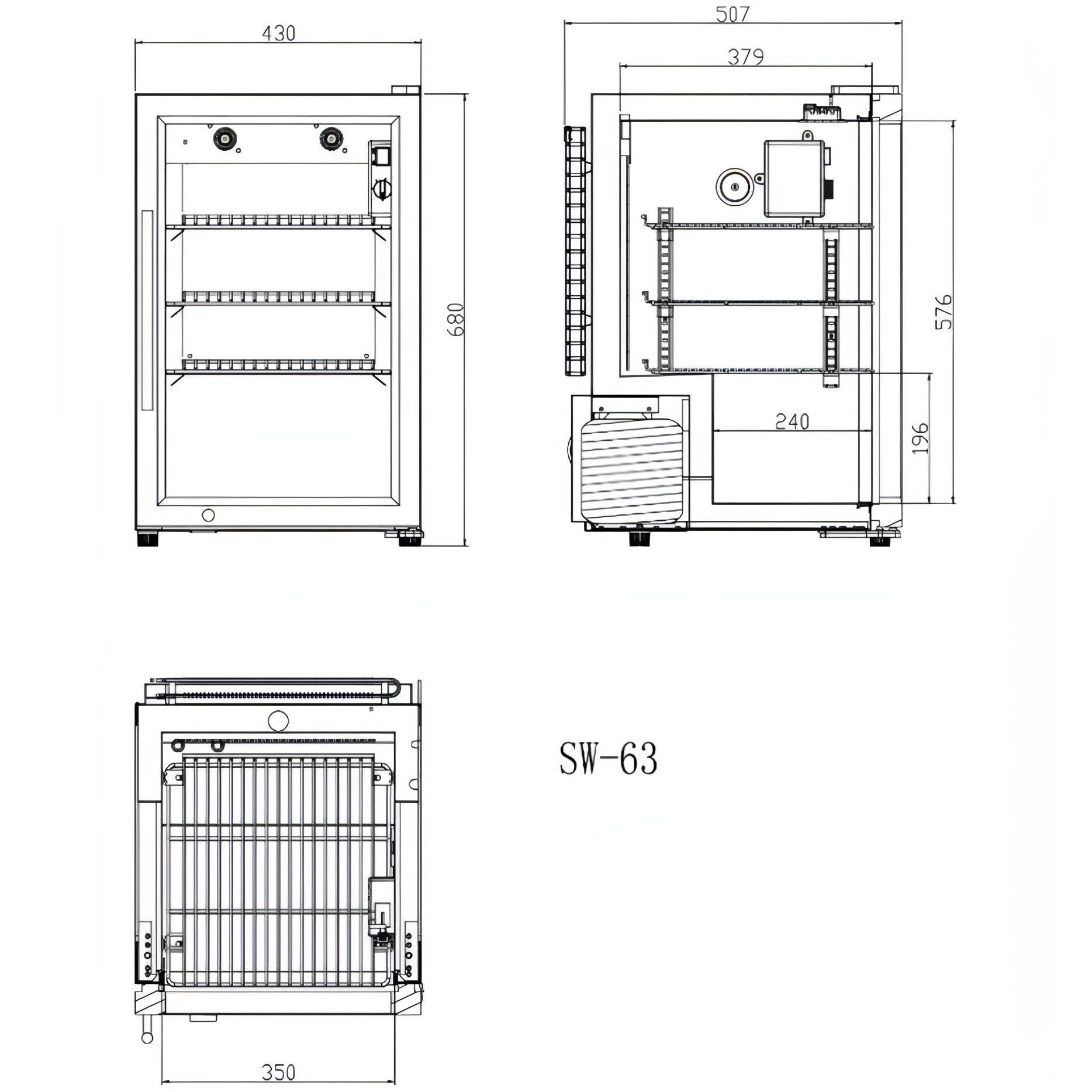 Cavin - Drinks Fridge / Beer Cooler - Arctic Collection 63 - Black